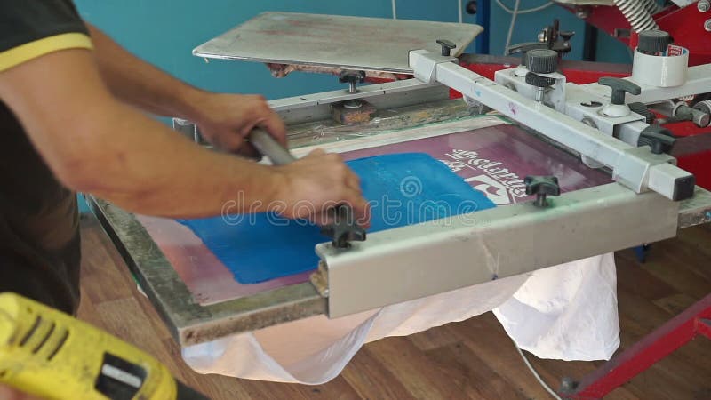 Screen Printing Manufacturing on T-shirts Stock Video - Video of ...