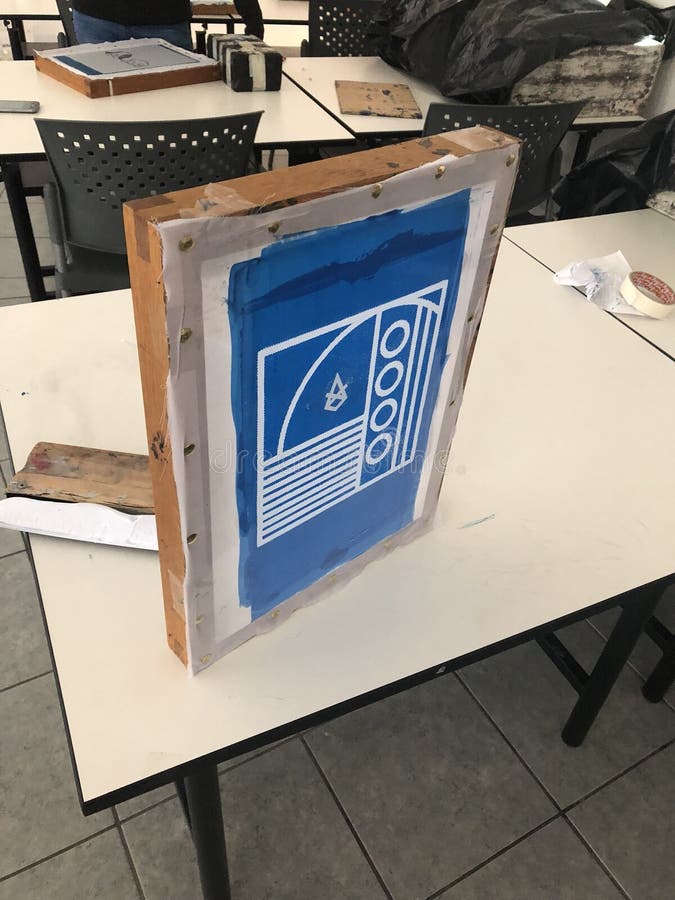 Screen Printing Equipment and Screen Printing Stock Photo - Image of ...