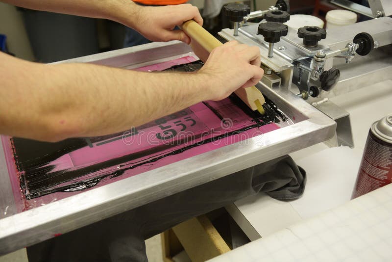 Screen Printing, or Silk Screening, T-shirts, Posters, Etc. Stock Image ...
