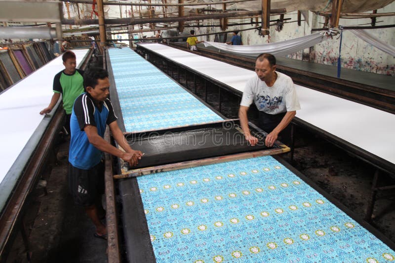Batik Screen Machine editorial stock image. Image of couple - 172300064