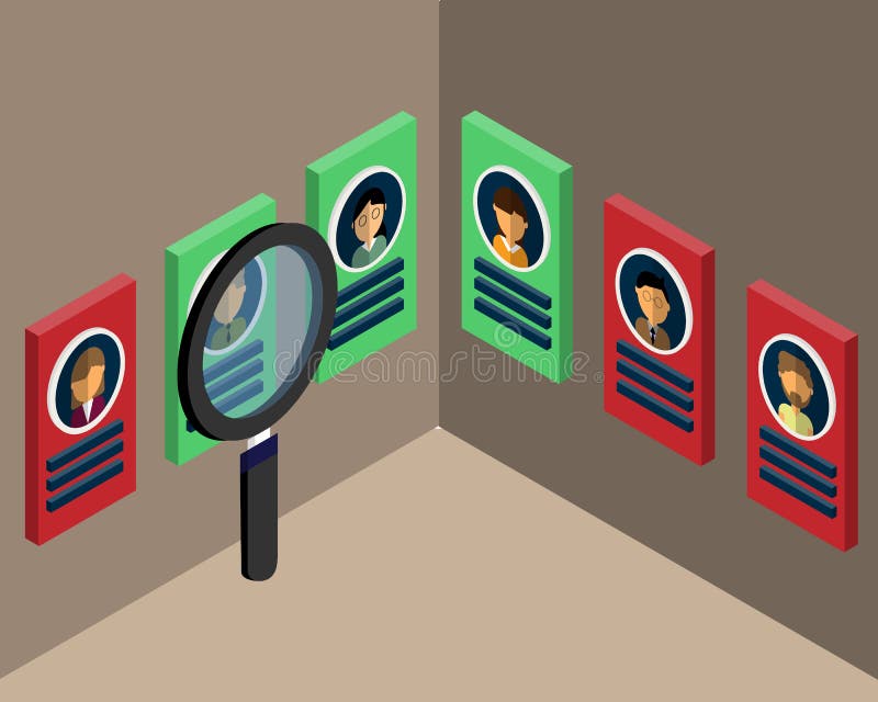 Screen Process of Recruitment Vector Stock Vector - Illustration of ...