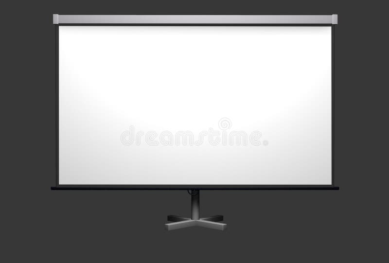 Screen Projector or White Slide Board Display. Flat Cartoon Style ...