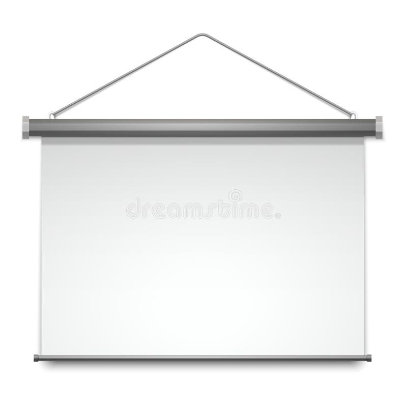 Screen Projector or White Slide Board Display. Flat Cartoon Style ...