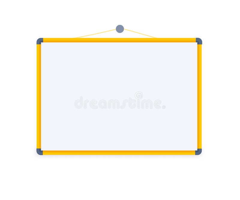 Screen Projector or White Slide Board Display. Flat Cartoon Style ...