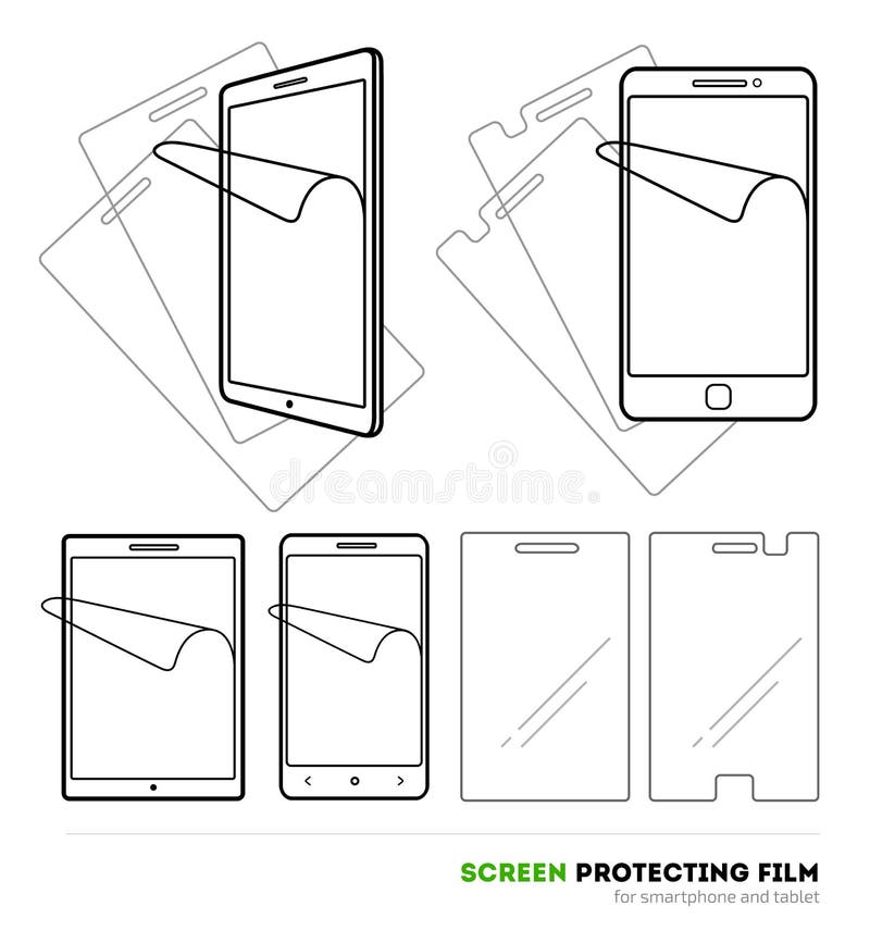 Protecting Film for Phone Icon, Cartoon Style Stock Vector ...
