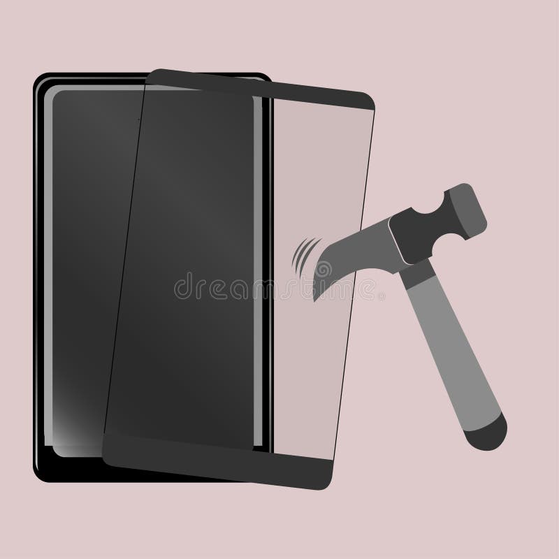 Screen Protector Glass. Vector Illustration of Transparent Tempered ...