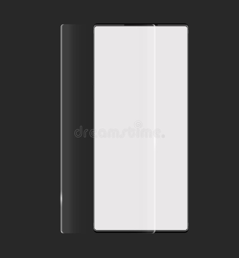 Screen Protector Glass. Vector Illustration of Transparent Tempered ...