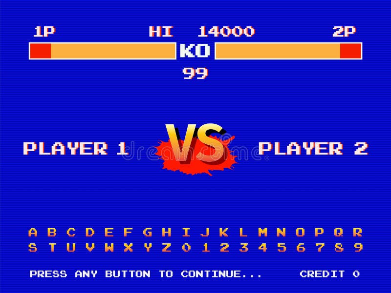 Screen Retro Game Arcade Machine. Template of Fighting Arcade Stock ...