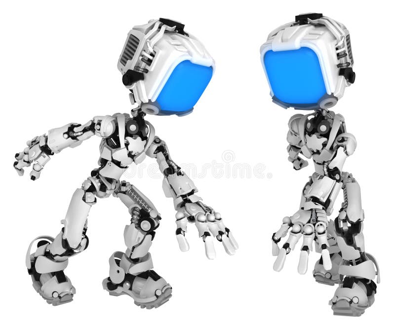 Screen Robot, Reach Down stock illustration. Illustration of android ...