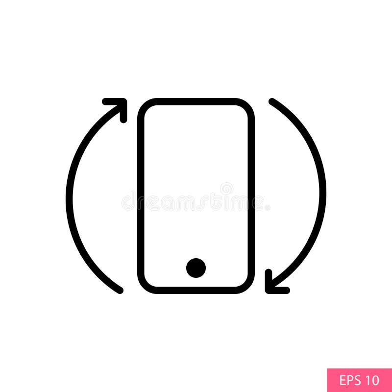Mobile Screen Rotation Vector Icon in Flat Design Style Stock Vector ...
