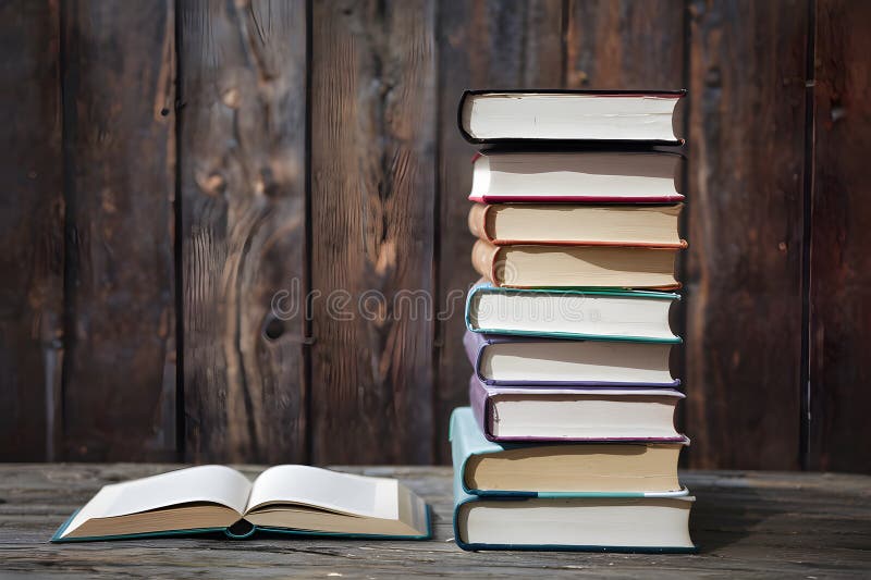 Screen Saver Features Stack of Books on a Table Stock Illustration ...