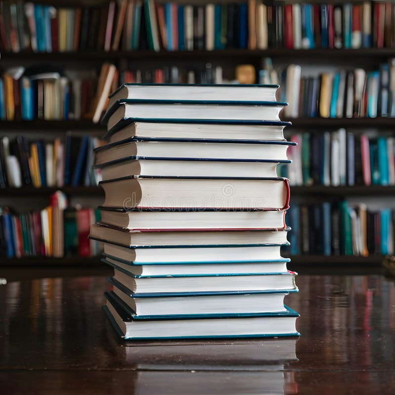 Screen Saver Features Stack of Books on a Table Stock Illustration ...
