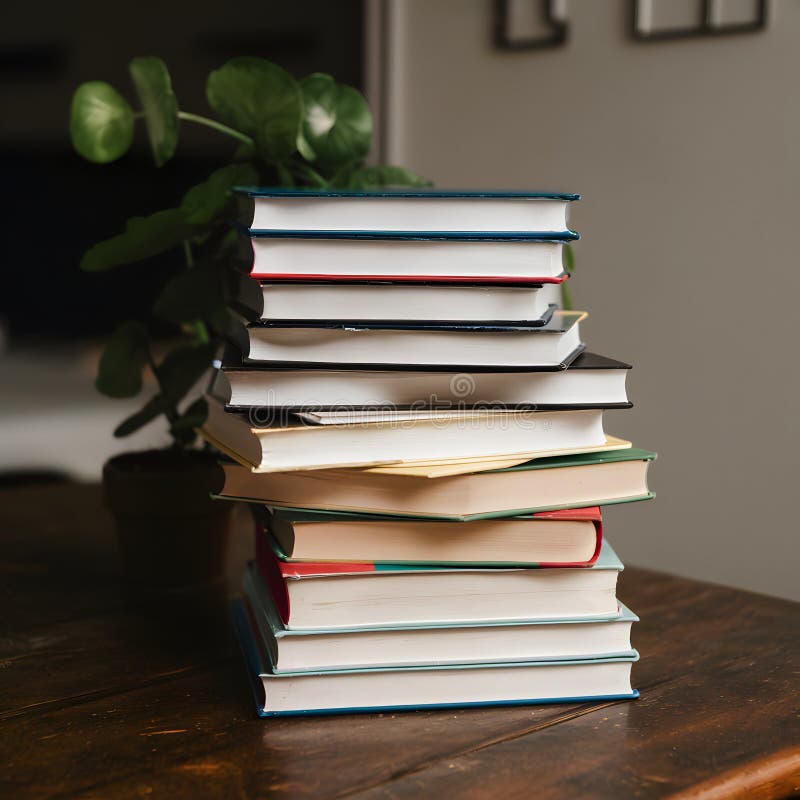 Screen Saver Features Stack of Books on a Table Stock Illustration ...