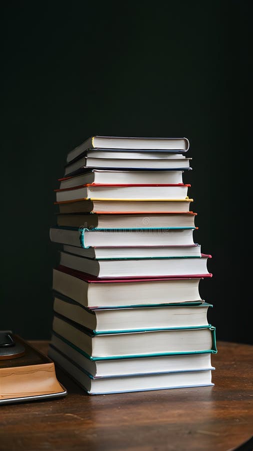 Screen Saver Features Stack of Books on a Table Stock Illustration ...