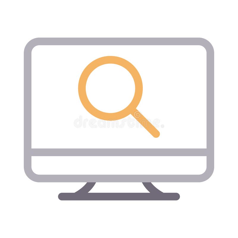 Screen Search Vector Color Line Icon Stock Illustration - Illustration ...