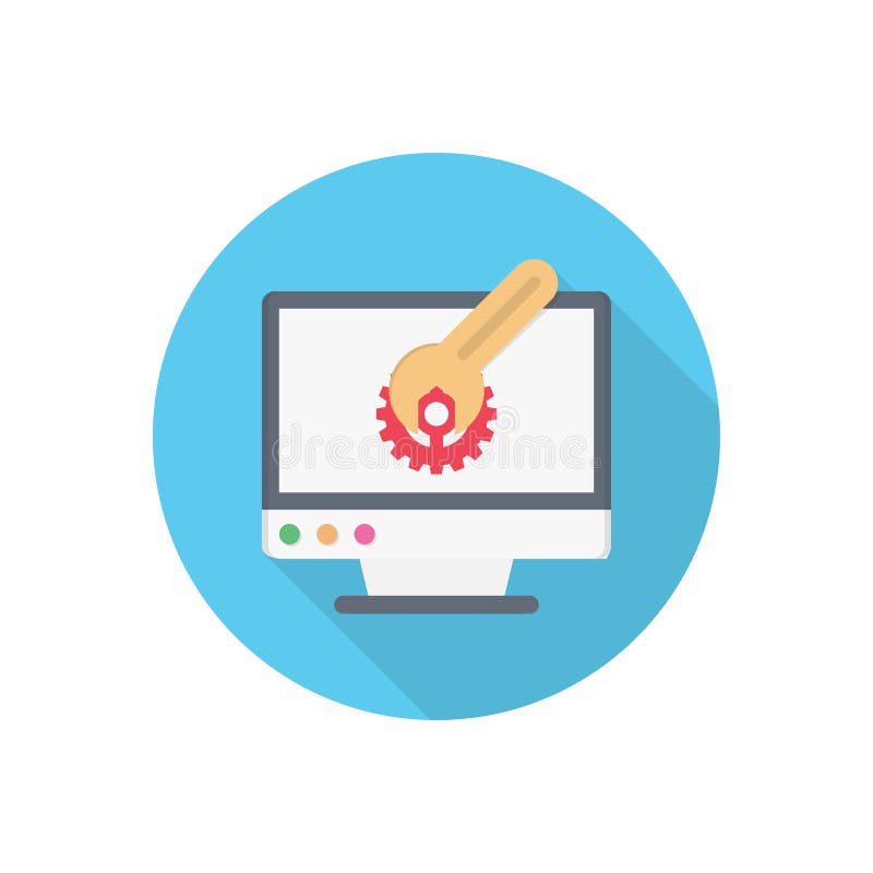 Screen Setting Vector Flat Colour Icon Stock Vector - Illustration of ...