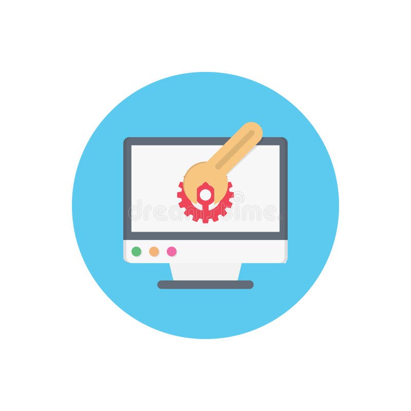 Screen Setting Vector Flat Colour Icon Stock Vector - Illustration of ...