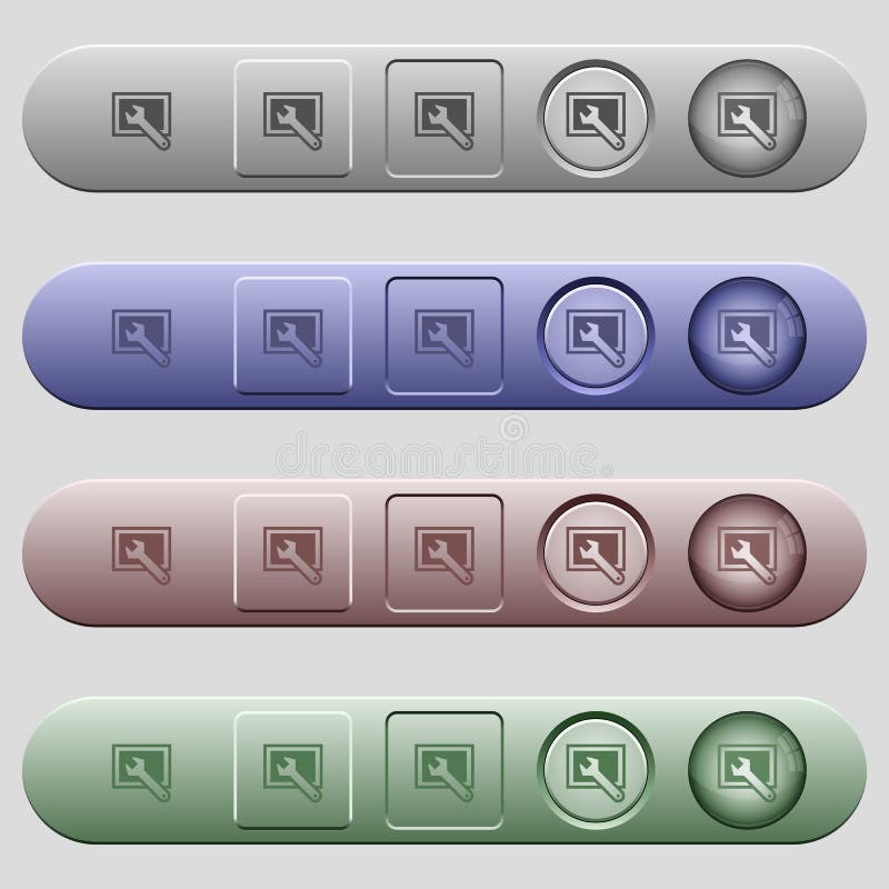 Screen Settings Icons on Horizontal Menu Bars Stock Vector ...