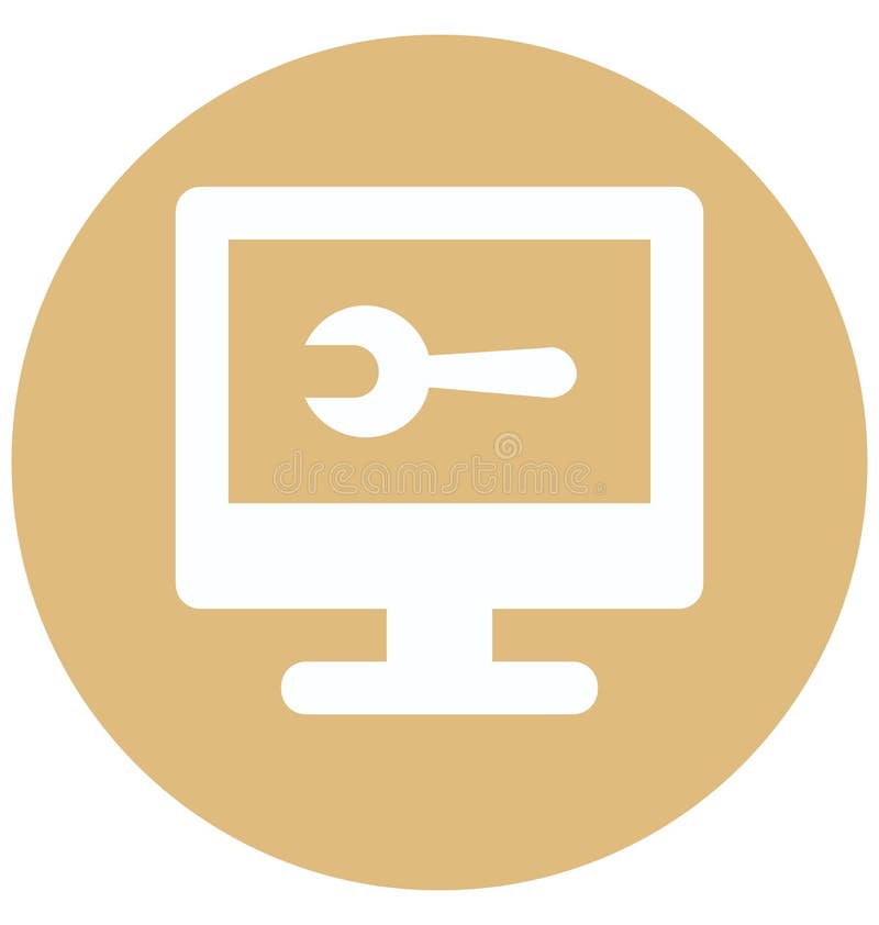 Screen Settings Two Colors Glyph Vector Icon Isolated and Editable ...