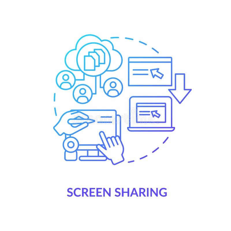 Screen Sharing Concept Icon Stock Illustration - Illustration of cloud ...