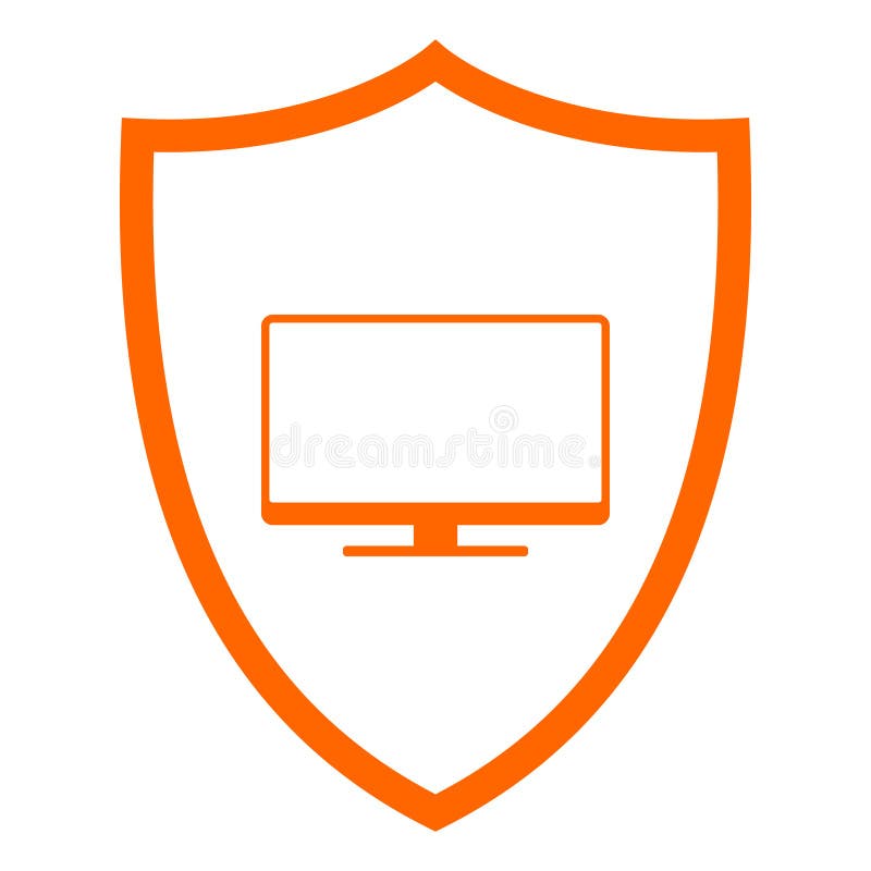 Screen and shield stock vector. Illustration of screen - 189908085