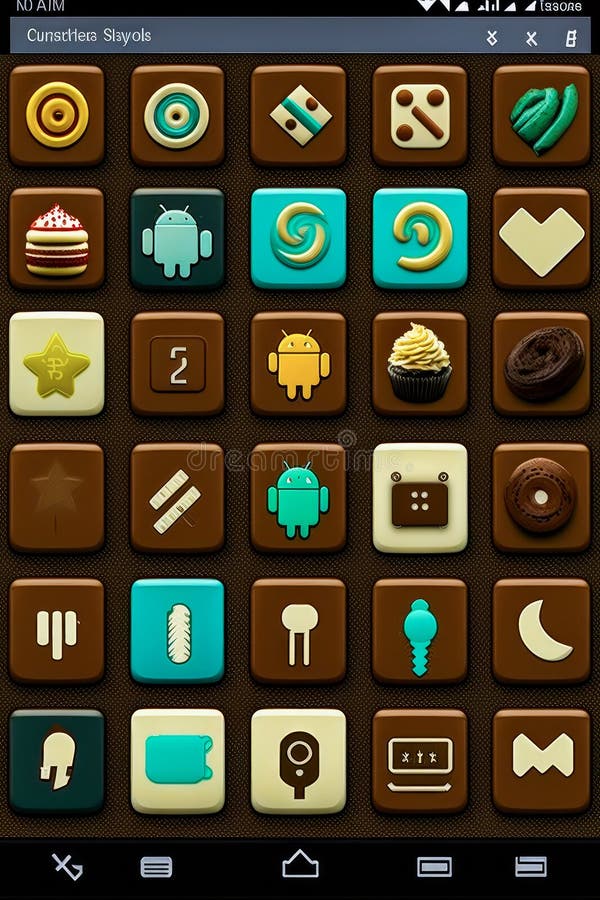 Screen Shot of the Different Types of Icons on Cell Phone. Generative ...