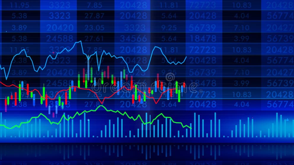 Stock Graph Screen Display Concept Stock Illustration - Illustration of ...