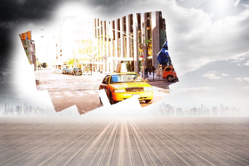 Screen showing city street stock illustration. Illustration of graphic ...