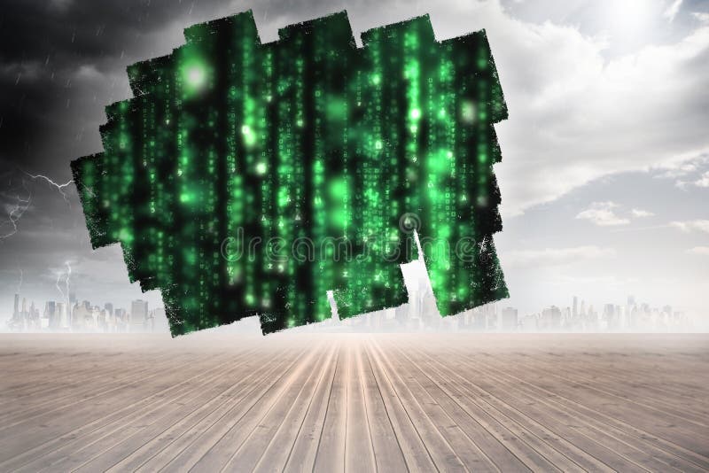 Screen Showing Green Matrix Stock Illustration - Illustration of ...