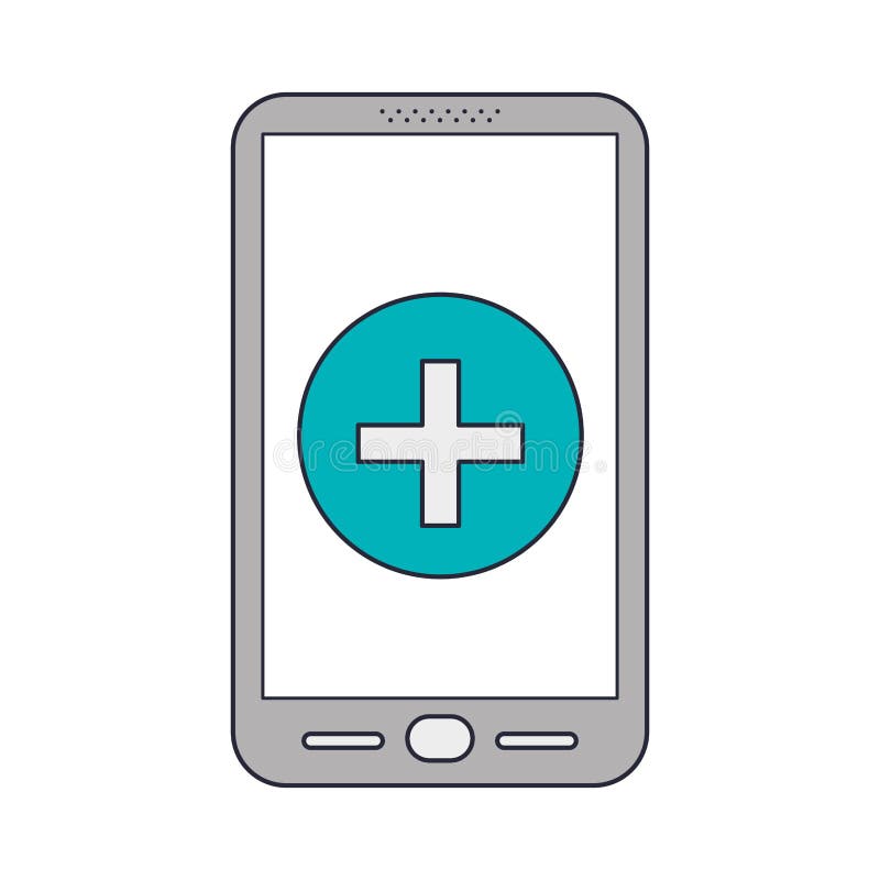 Screen Smartphone with Cross Symbol Stock Vector - Illustration of ...