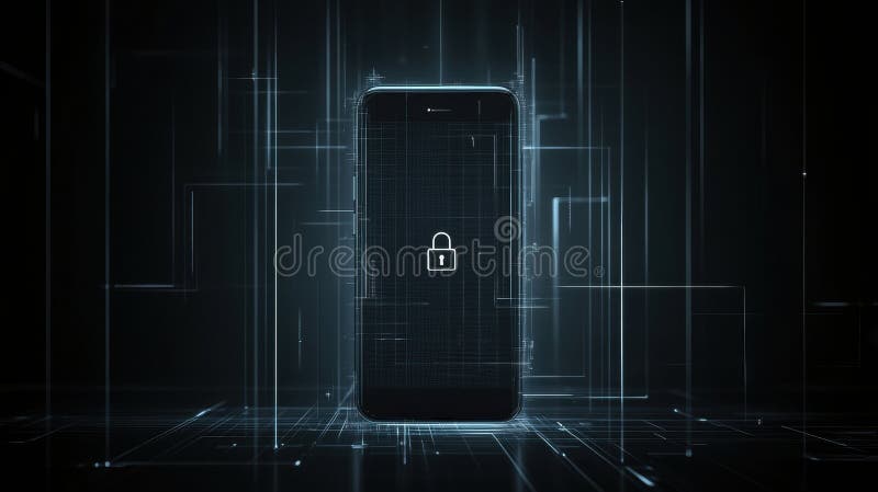 The Screen of a Smartphone Features a Prominent Lock Icon, Symbolizing ...