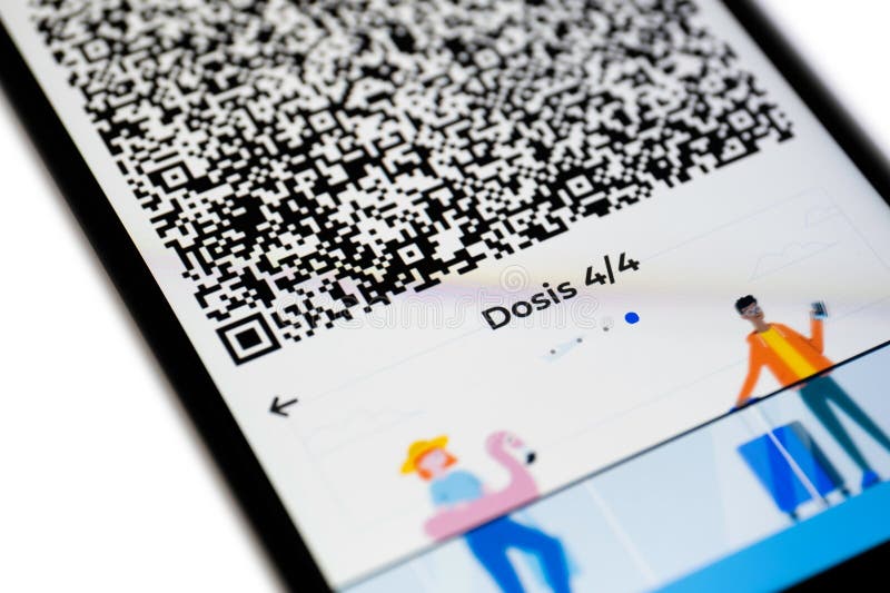 Screen of Smartphone with International QR Code of Dutch Corona Check ...