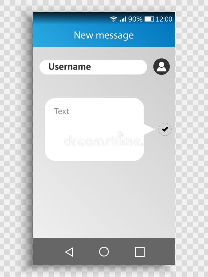 Screen of Smartphone with Sms Messenger. for Your Design Stock Vector ...