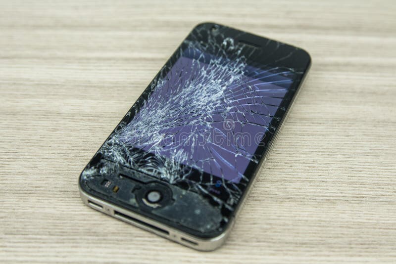 Screen smashed Iphone stock photo. Image of destroyed - 126112416