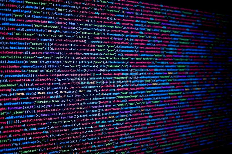 Screen with Software Developer Code. Stock Photo - Image of html ...