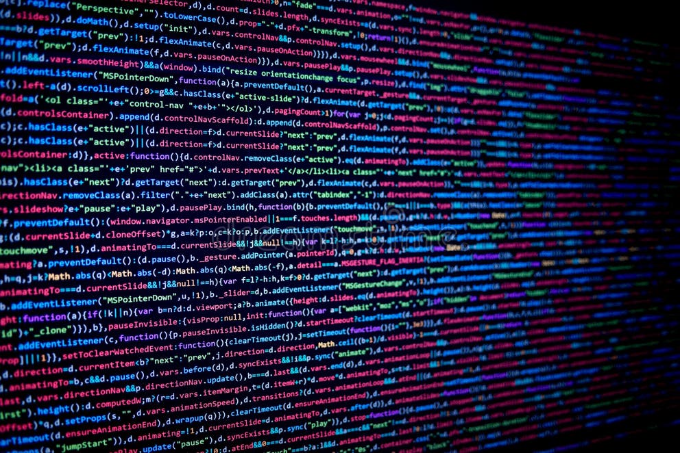 Screen with Software Developer Code. Stock Photo - Image of development ...