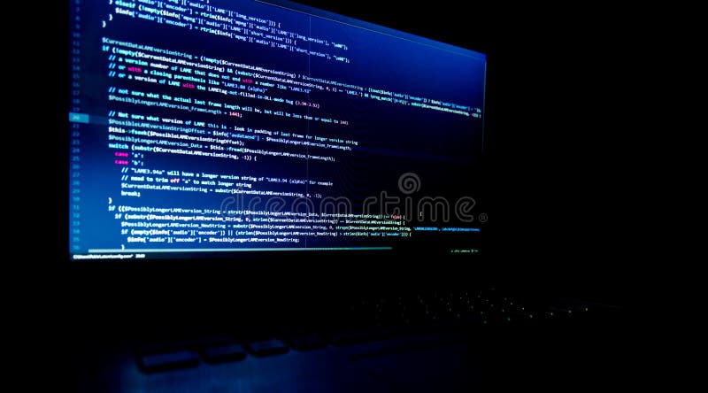 Screen with Software Developer Code. Blur Lights. Stock Image - Image ... Screen with Software Developer Code. Blur Lights. Stock Image - Image ...