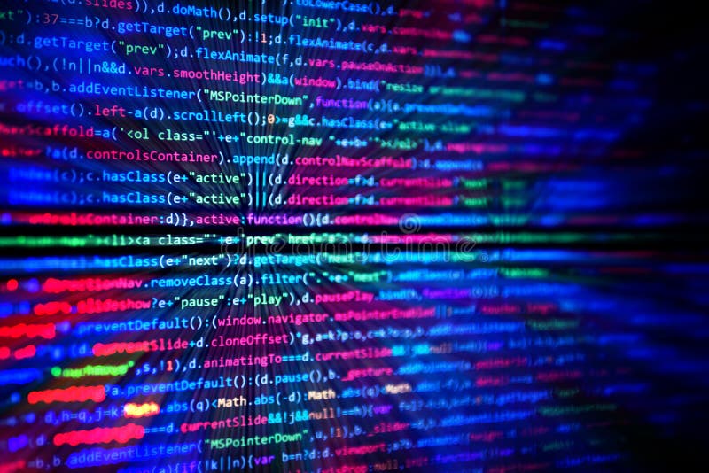 Screen with Software Developer Code. Stock Photo - Image of display ...