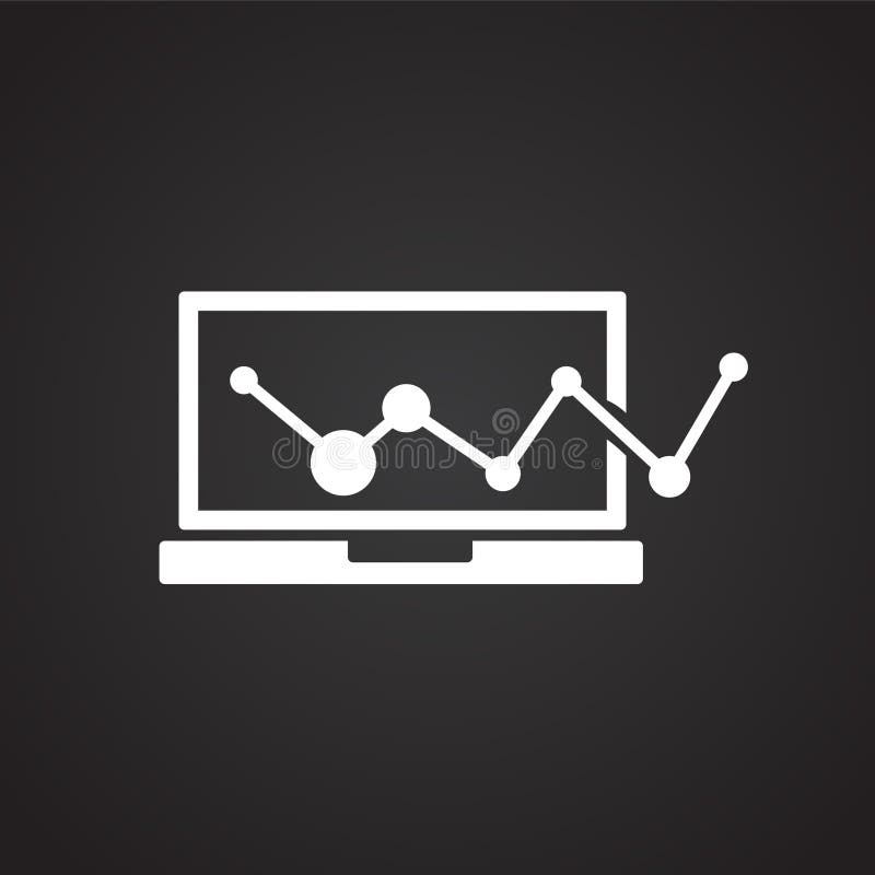 Screen with Statistics on Black Background Stock Vector - Illustration ...