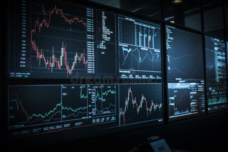 Screen with Stock Market Index Charts and Diagrams. Ai Generative Stock ... Screen with Stock Market Index Charts and Diagrams. Ai Generative Stock ...