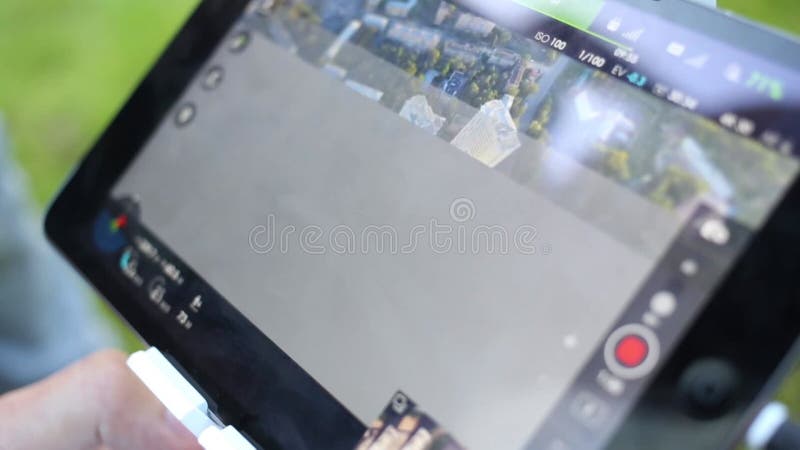 Screen of Tablet Quadrocopters Remote Control with Stock Footage ...