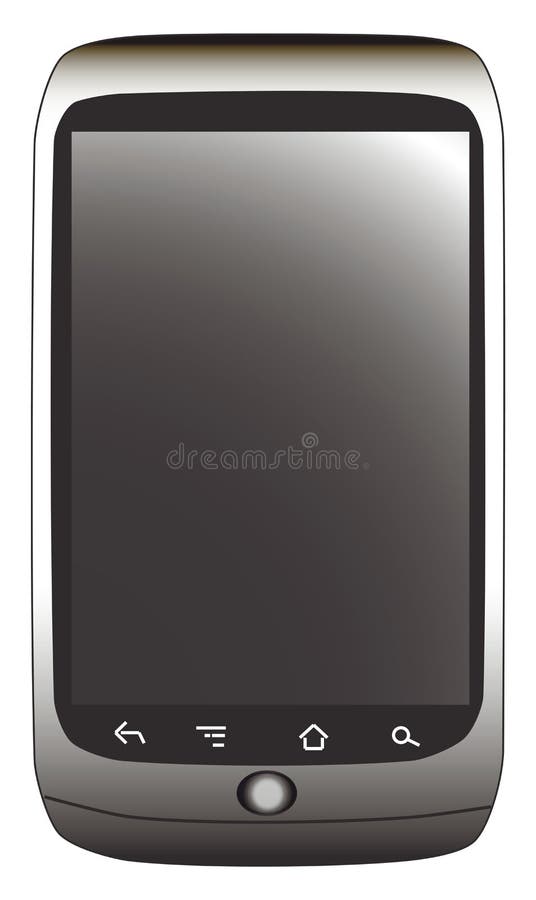 A Modern Touch Screen Cell Phone with Smart Buttons Vector Color ...