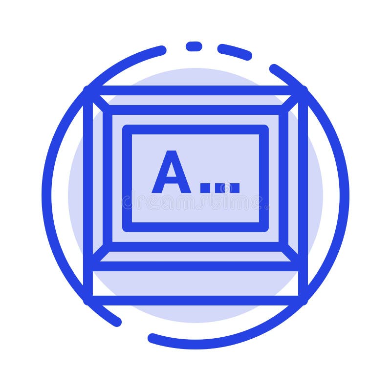 Screen, Typing, Text, Monitor Blue Dotted Line Line Icon Stock Vector ...