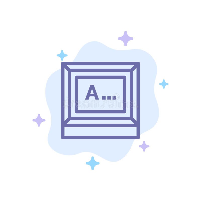 Screen, Typing, Text, Monitor Blue Icon on Abstract Cloud Background ...