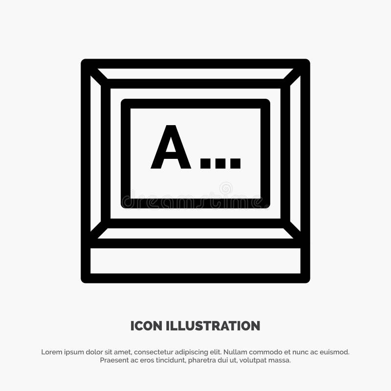 Screen, Typing, Text, Monitor Line Icon Vector Stock Vector ...