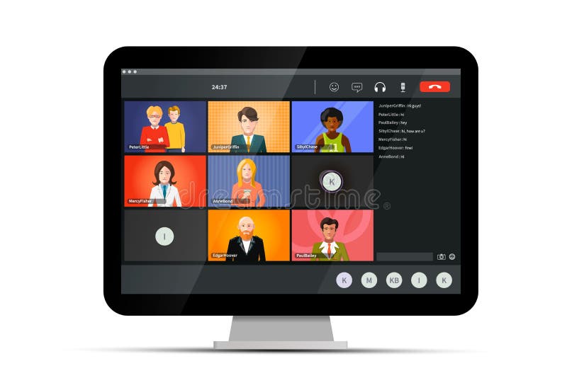 Screen of Video Conference, Modern Software for Virtual Meetings ...