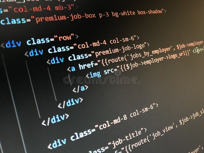 Screen View of PHP Code Written in Editor Stock Photo - Image of ...