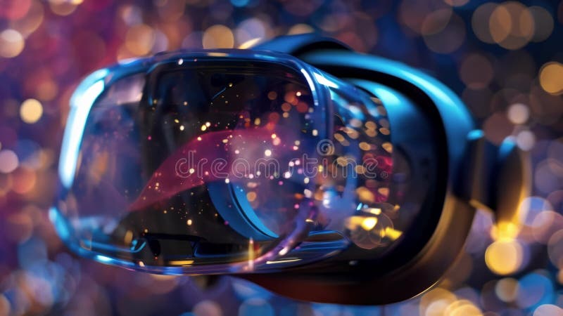 The Screen of a Virtual Reality Headset Displaying a Vibrant and ...