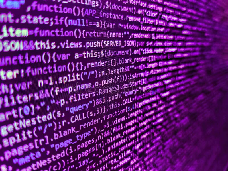 Screen Of Web Developing Javascript Code Digital Technology On Display Html Code On Lcd Screen