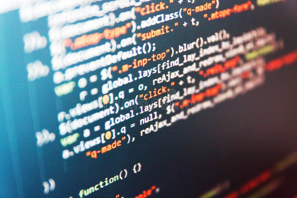 Screen of Web Developing Javascript Code. Stock Photo - Image of binary, javascript: 125850816
